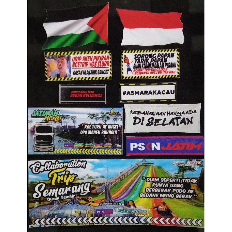 Jual Paket Stiker Miniatur Bus, Bendera berkibar,banner Trip,banner ...