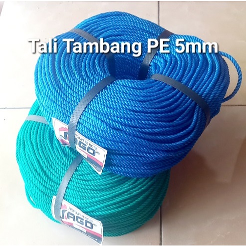 Jual Tali tambang Tampar Nylon Premium PE Rope Serbaguna 5mm | Shopee ...