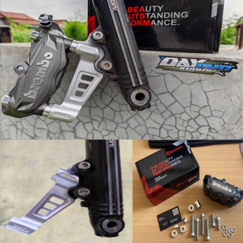 Jual KALIPER 8REMBO M432 SET BREKET PNP SKOK GL NINJA R RR CALIPER TIPE M 432 SILVER VAPOR GREY ...