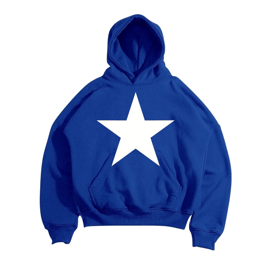 Jual ZUARSY Hoodie Blue Oversize Boxy Stars White Unisex | Shopee Indonesia