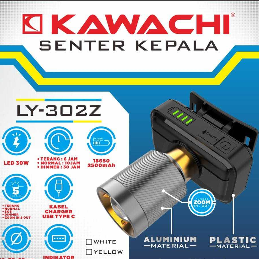 Jual SENTER KEPALA ZOOM LED 30W KAWACHI LY-302Z - ZOOM LASER - CAHAYA ...