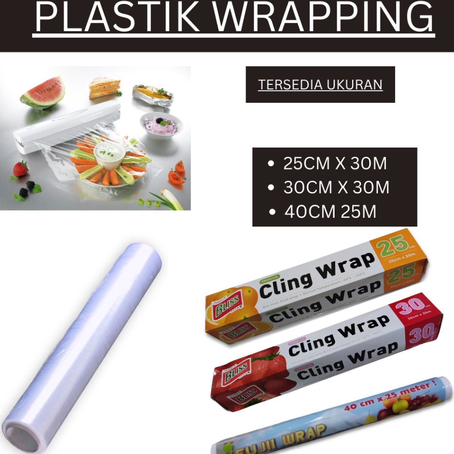 Jual HARGA TERBAIK Plastik Wrapping Uk 25cm x 3 m 3cm x 3m 4cm x 25m ...