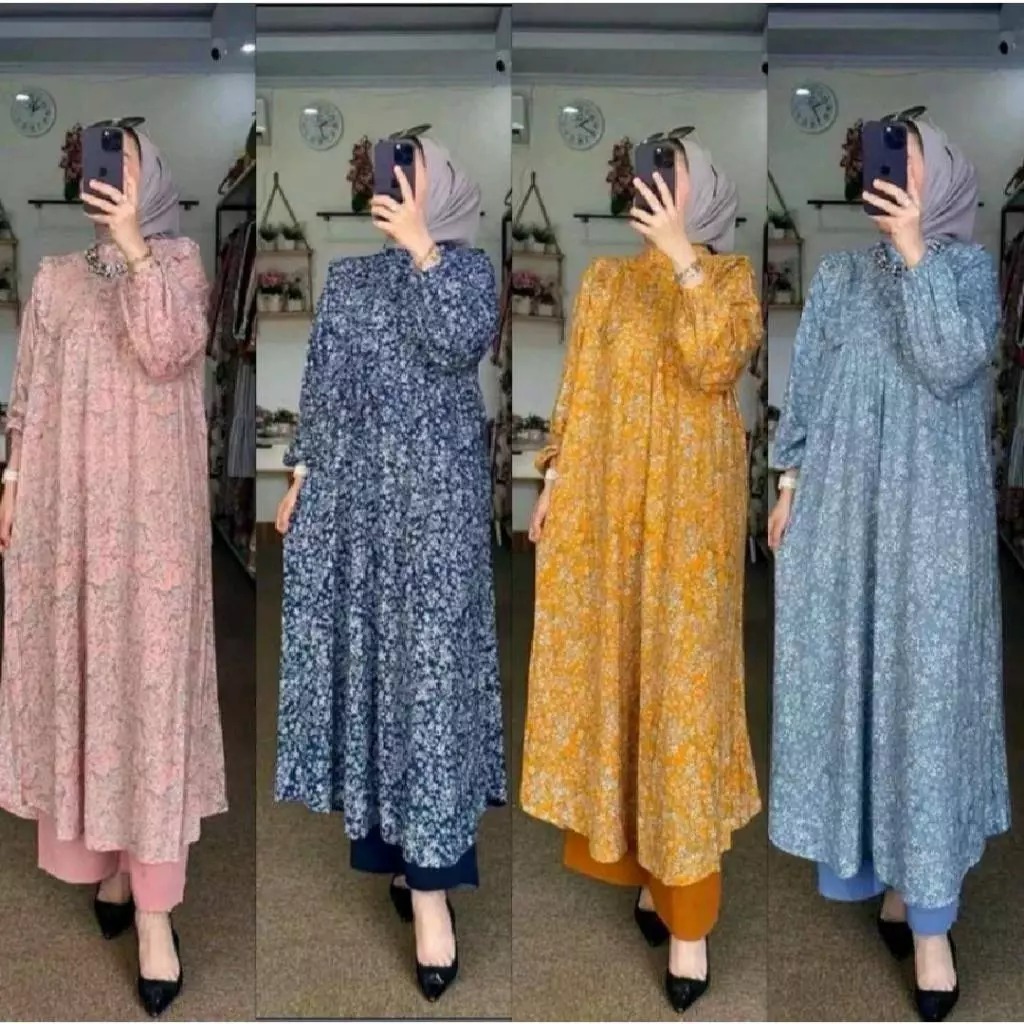 Jual SETELAN TUNIK SEMI JUMBO MODEL SERUNITERBARU VIRAL KEKINIAN/ONESET ...