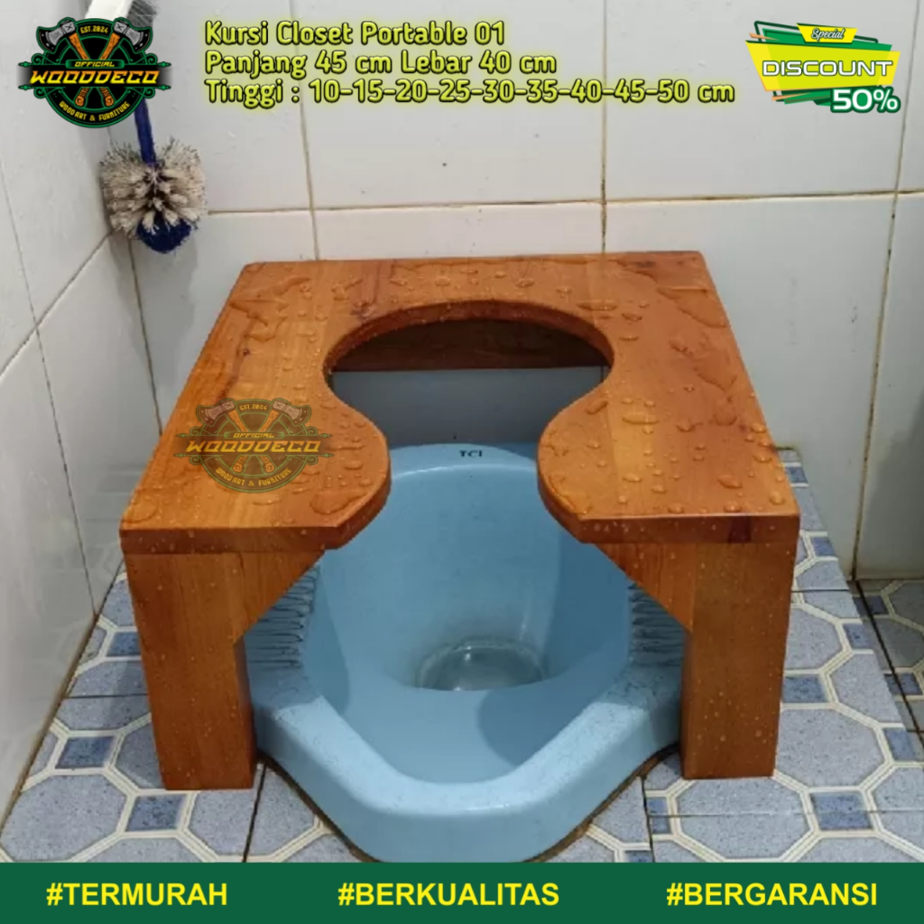 Jual Wooddeco Official WC Duduk Portable U 02 Kursi WC Duduk TAMBAHAN ...