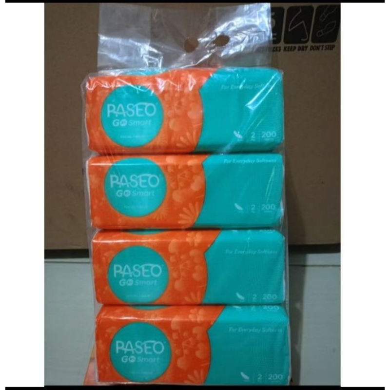 Jual tissue Paseo 200 sheet 2ply tisu paket isi ( 4 pcs ) | Shopee ...