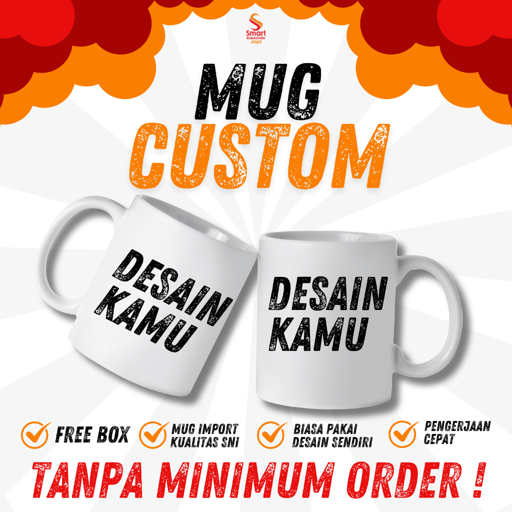 Jual CETAK MUG GELAS CUSTOM TANPA MINIMUM ORDER FREE DESIGN | Shopee ...