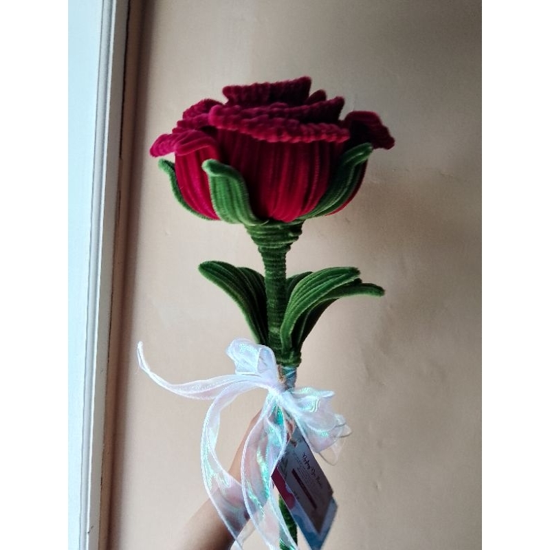 Jual BUNGA MAWAR BESAR GIANT FLOWER BOUQUET ROSE PIPE CLEANER Bulu ...