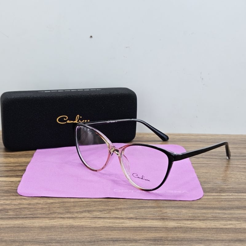 Jual frame kacamata wanita cat eye 1073 hitam coklat plastik ada tulang ...
