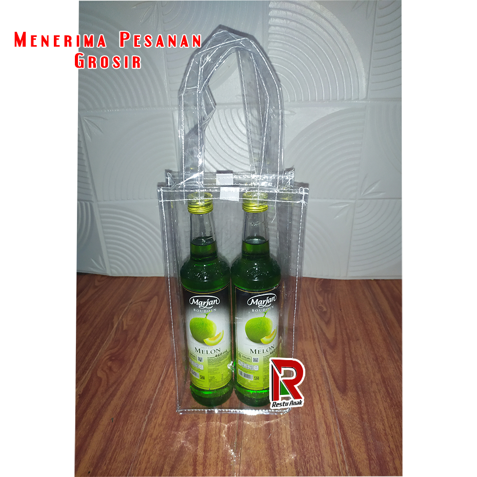 Jual TAS MIKA BENING BOTOL 14x7x30 | Goodie bag Tumbler transparan ...