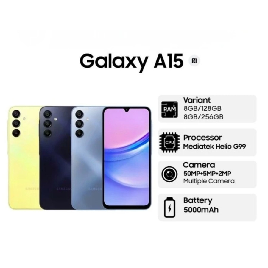 Jual SAMSUNG A15 RAM 8/256 GB GARANSI RESMI ORIGINAL 1 TAHUN | Shopee ...