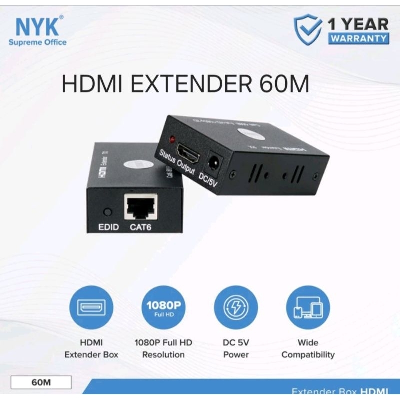 Jual NYK Hdmi Extender 60M Rj45 | Shopee Indonesia