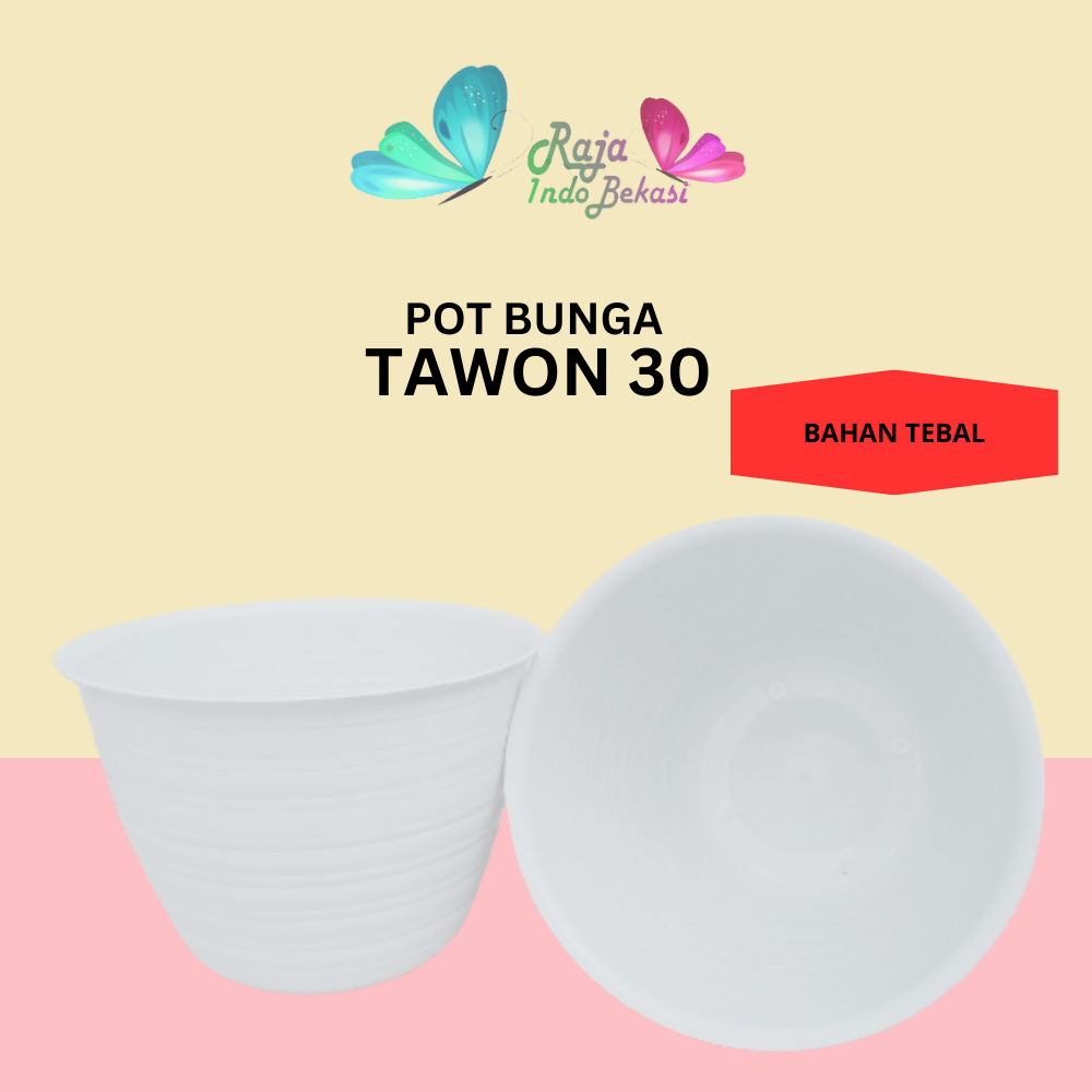 Jual POT TAWON 30,25 PUTIH - POT MADU 30,25 PUTIH PLASTIK VAS BUNGA POT ...