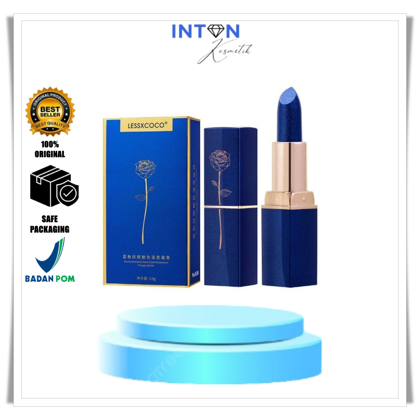 Jual LESSXCOCO Blue Lipstick Color Changing Moisturizing - Lipstick ...
