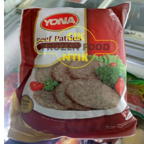 Jual Yona Beef Patties Daging Isi Burger Sapi Frozen Food Cik Ntik 500 ...