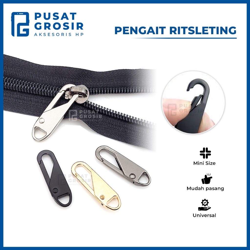 Jual Pengait Resleting Universal Zipper Head Cantelan Alat Penarik ...