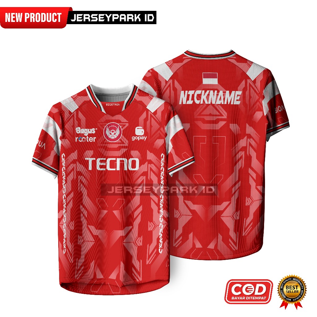 Jual Jersey Fans Bigetron Red 2024 | Fullprint | Gratis Pasang nama dan ...