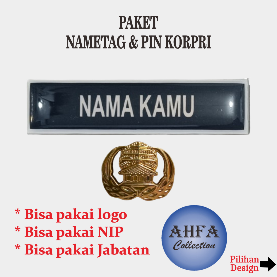 Jual Paket Nametag papan nama dada ASN / PNS nametag akrilik Magnet ...