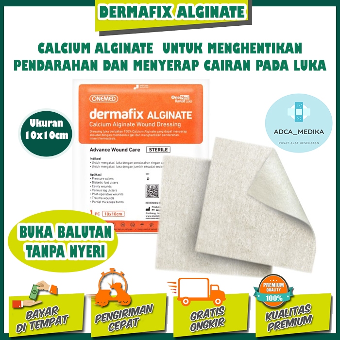 Jual DERMAFIX ALGINATE 10CM X 10CM 100% CALCIUM ALGINATE DRESSING ...