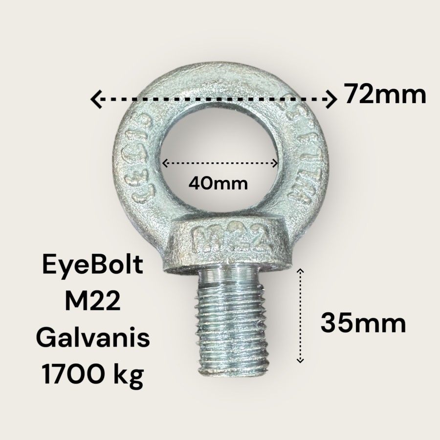 Jual EyeBolt M22 / Mata baut 22mm / Eye Bolt M22 | Shopee Indonesia