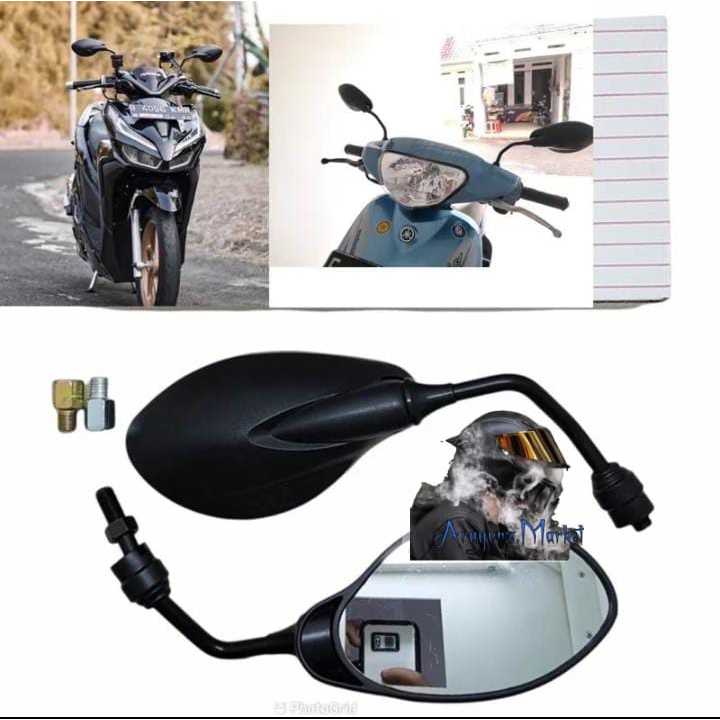 Jual Kaca Spion X1 Sepion X one Tangkai Hitam Scoopy Fazzio Aerox Nmax ...
