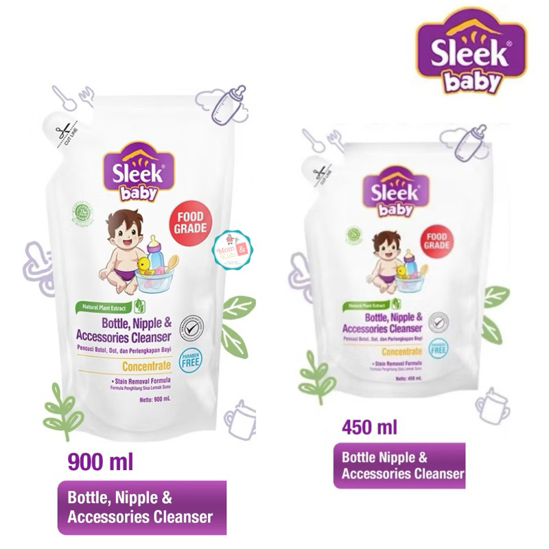 Jual Sleek Baby Bottle Nipple and Accessories Cleanser 450ml 900ml ...