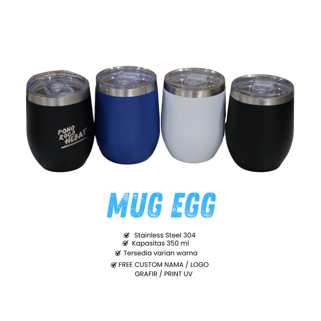 Jual SIXMA_MUG EGG GELAS TELUR STAINLESS STEEL GRAFIR PRINT UV NAMA ...