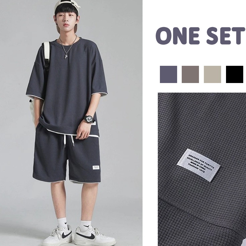 Jual EY Baju setelan pria korea Baju olahraga pria One set pria Outfit ...