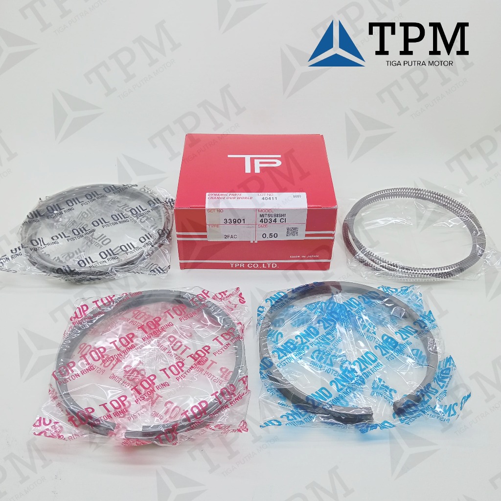 Jual RING PISTON RING SEHER COLT DIESEL PS120 4D34-CI 33901 TP JAPAN ...