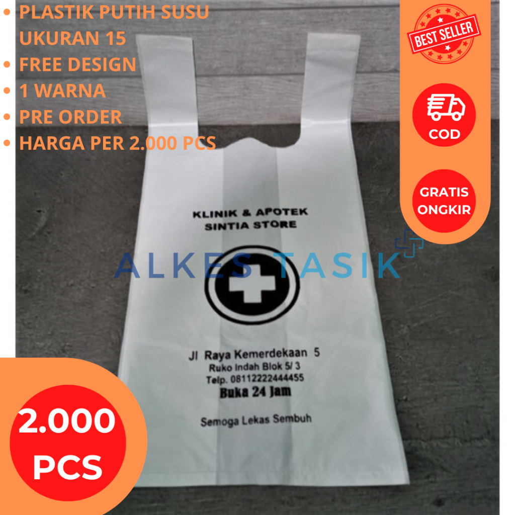 Jual Kantong Kresek Obat Custom Model Ukuran 15 Putih | Shopee Indonesia