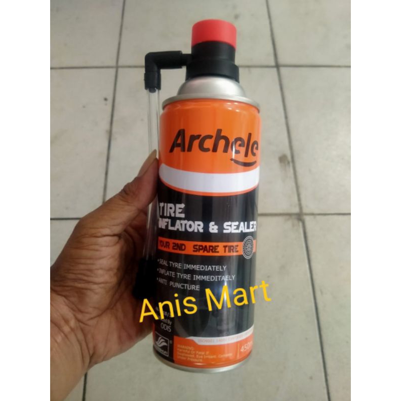 Jual Pompa ban + cairan ban tubeless ARCHELE 450 ML | Shopee Indonesia