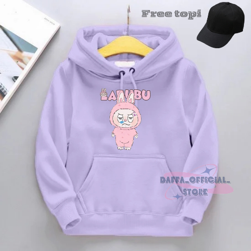Jual SWEATER HOODIE ANAK LABUBU PINK UNTUK UMUR 2-12 TAHUN MOTIF LABUBU ...