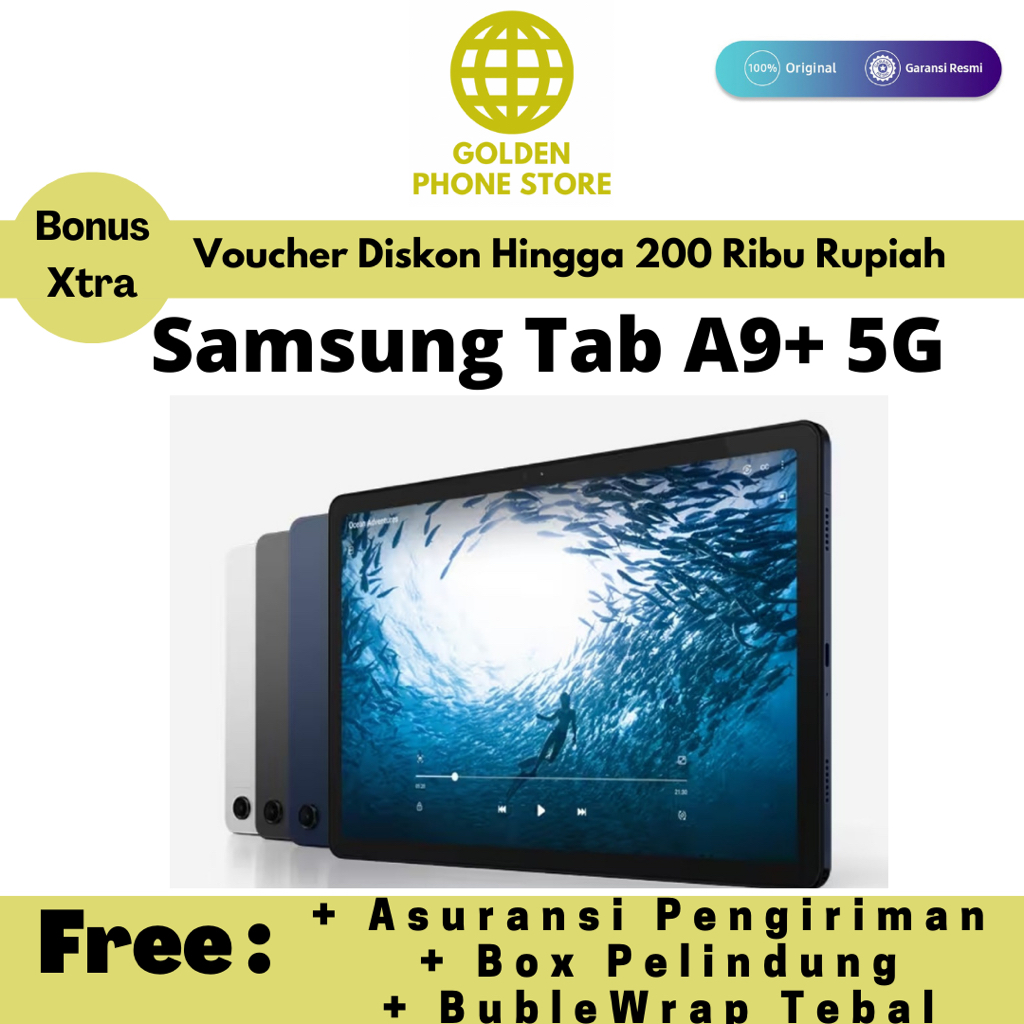 Jual Samsung Galaxy Tab A9+ 5G 8/128GB - Original & Garansi Resmi Samsung Indonesia | Shopee ...