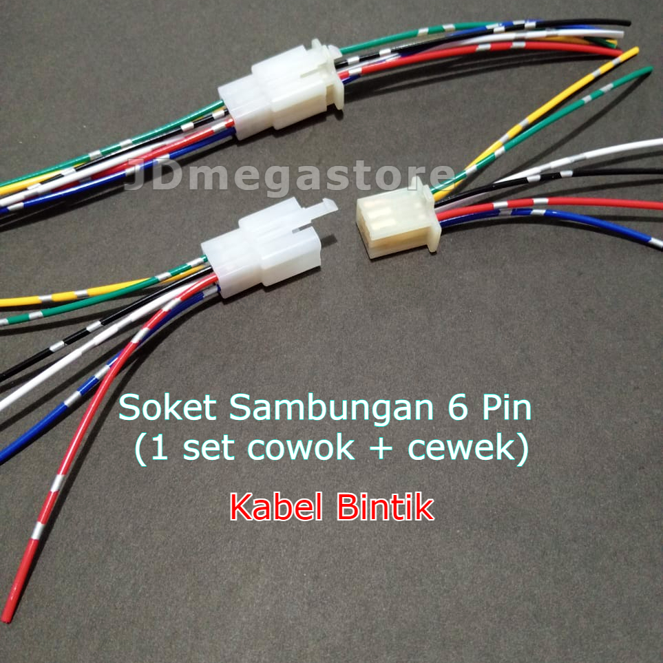 Jual (Grosir/COD) Soket Sambungan Kabel 6 Pin / Soket Konektor Kabel 6 ...