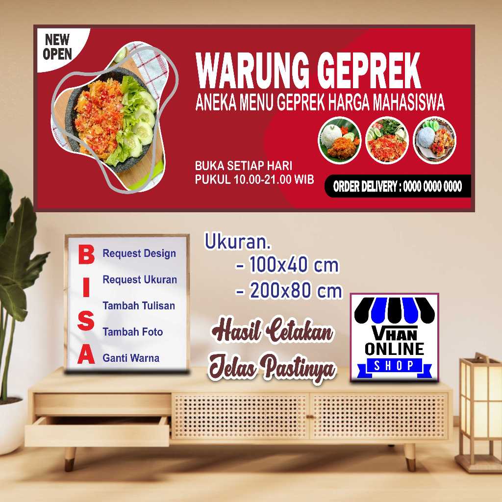 Jual Spanduk Banner Custom Warung Geprek Atau Ayam Geprek | Shopee ...