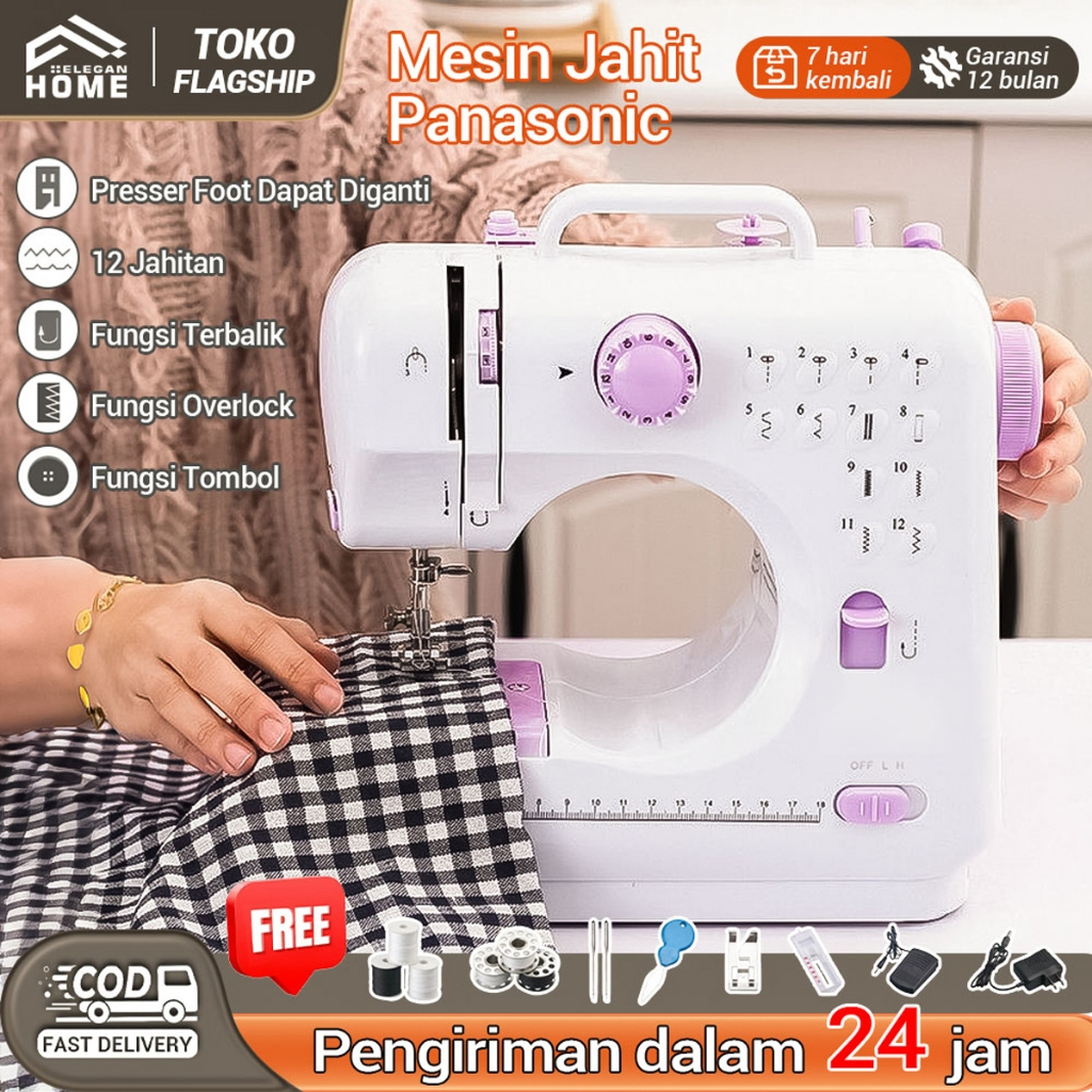 Jual Elegan Home Mesin Jahit Mini Portable 705A/ 12 Jenis Pola Jahitan / Lampu Malam Rapi ...