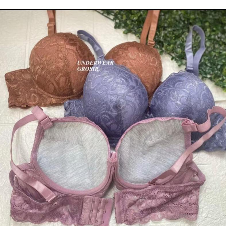 Jual 3 PCS BH BUSA TEBAL MOTIF RENDA HALUS UKURAN 36 - 42 | Shopee ...