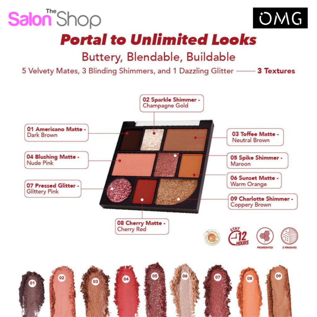 Jual OMG OH MY GLAM Eye Studio Palette - 9 Shades Eyeshadow Palette ...