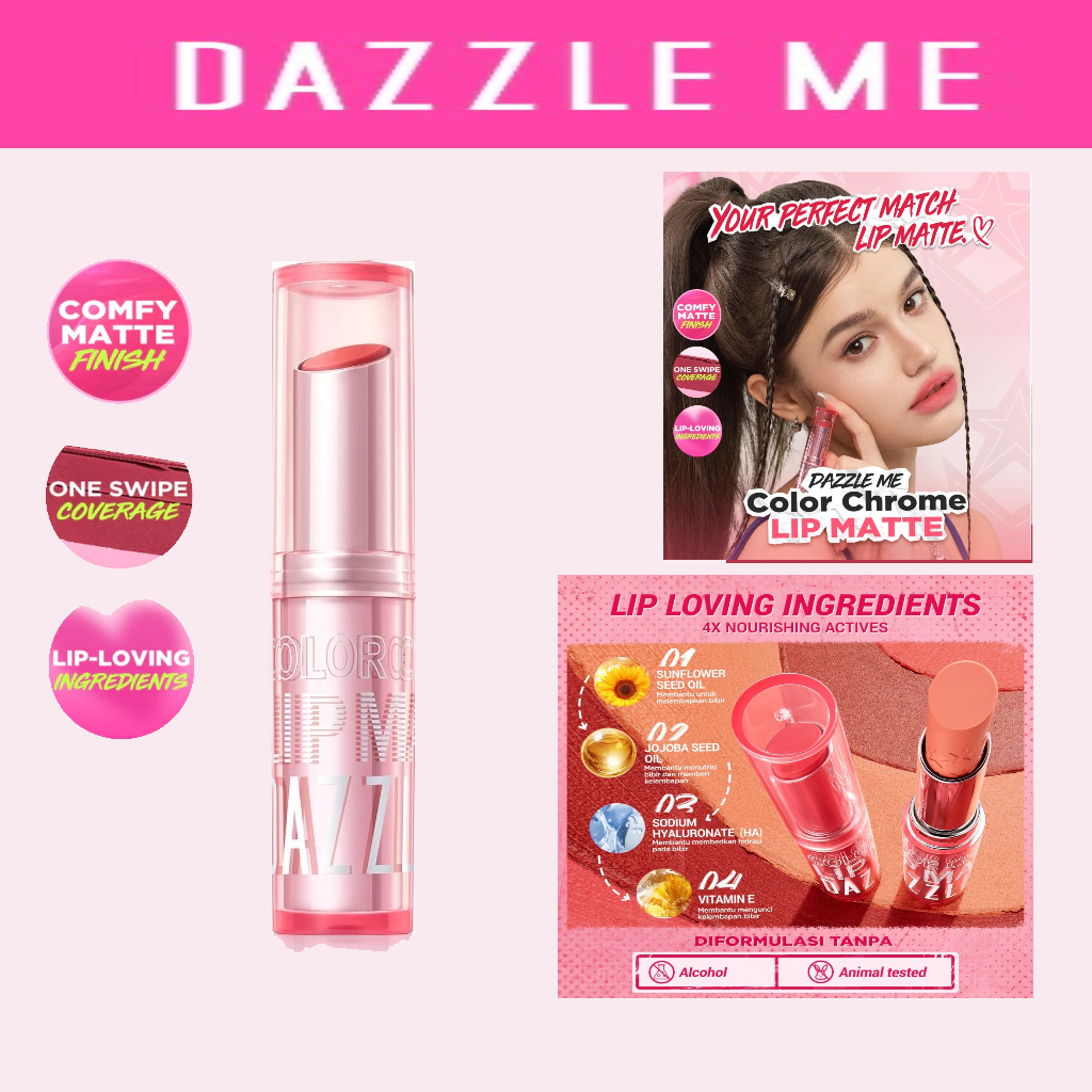 Jual [NEW LAUNCH] DAZZLE ME Color Chrome Lip Matte | Shopee Indonesia