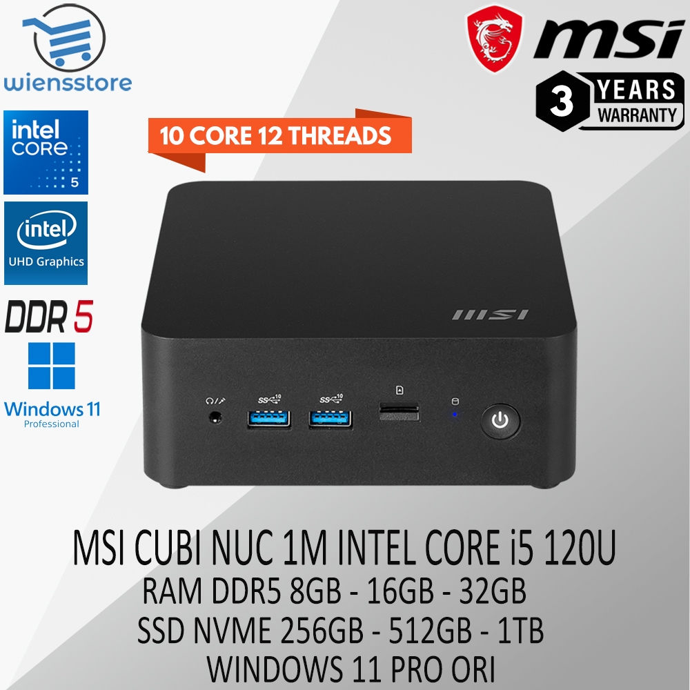 Jual MINI PC MSI CUBI NUC 1M INTEL CORE 5 120U FULLSET +RAM +SSD | MSI CUBI NUC i5 120U | Shopee ...