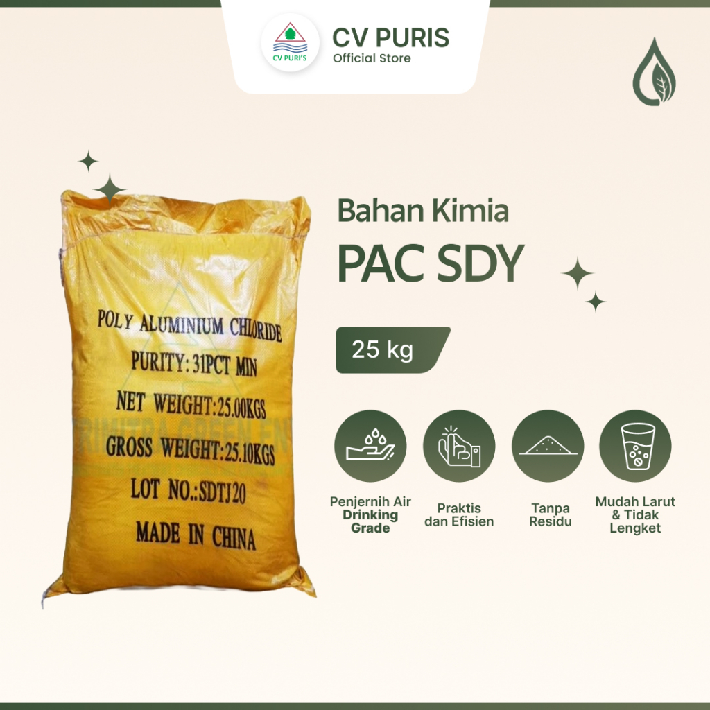 Jual PAC SDY - Poly Aluminium Chloride / Penjernih Air Ex China - 25 Kg ...