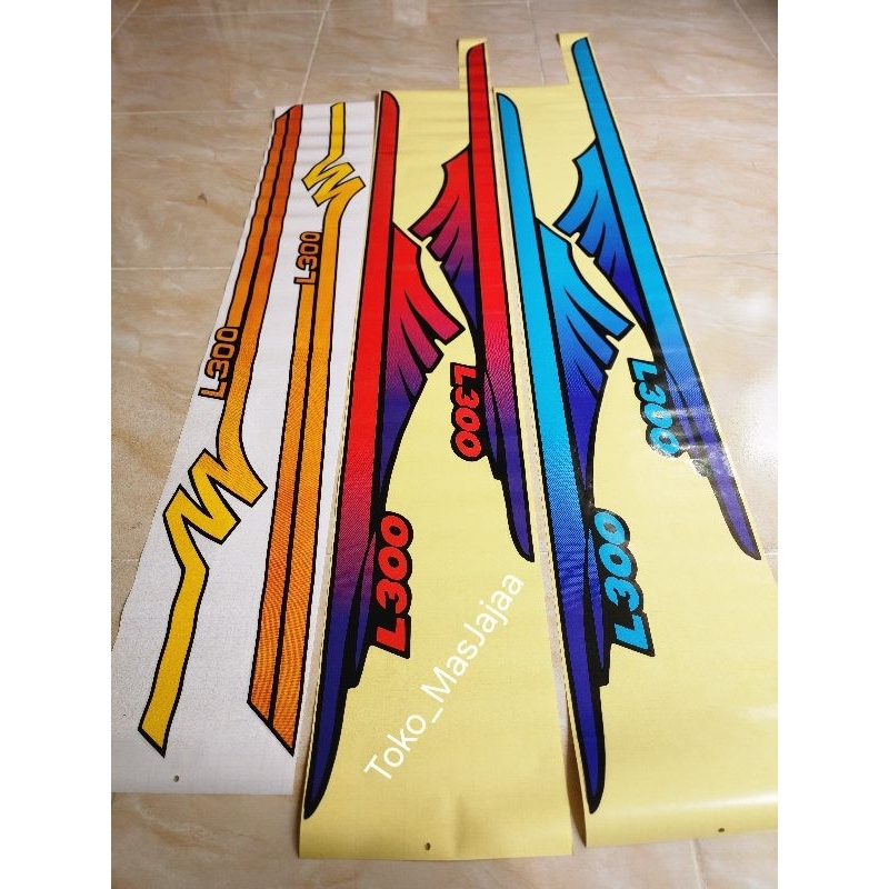 Jual stiker sticker l300 pick up kuning biru / stiker mitsubishi l300 ...