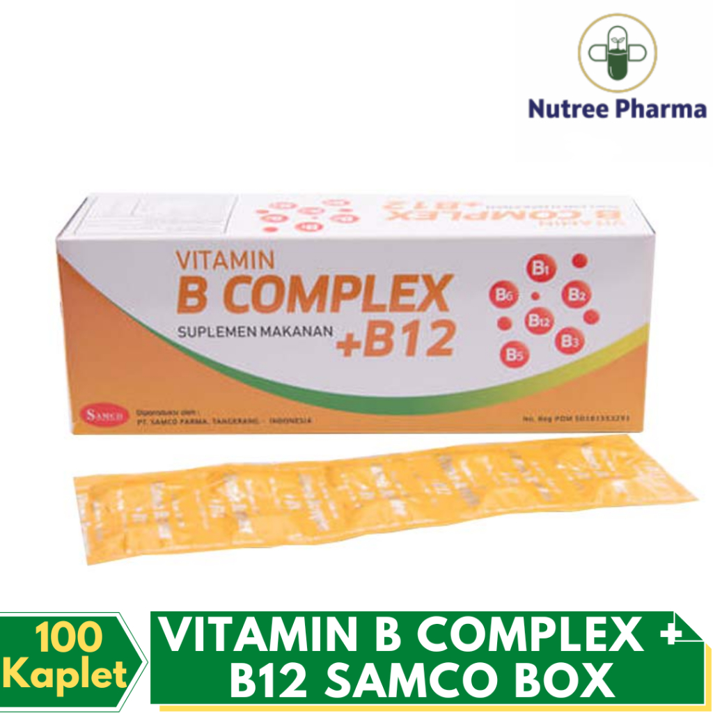 Jual VITAMIN B COMPLEX + B 12 SAMCO BOX ISI 100 KAPLET | Vitamin B1 B6 ...