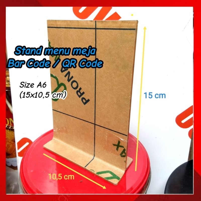 Jual Stand menu meja A6 BarCode / QR code (T15cm x L10, 5cm) | Shopee ...