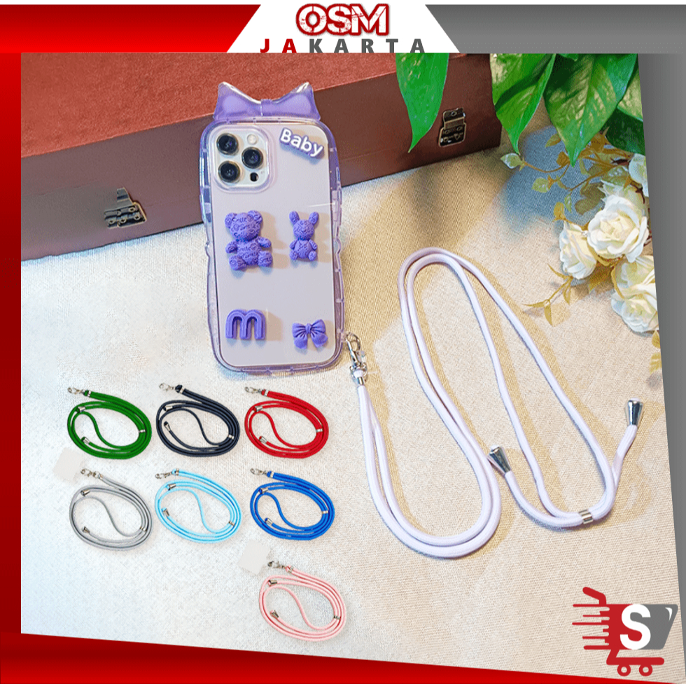 Jual OSM JKT 6404 Tali Gantungan Hp Motif Polos / Lanyard Hp Tali Sling ...