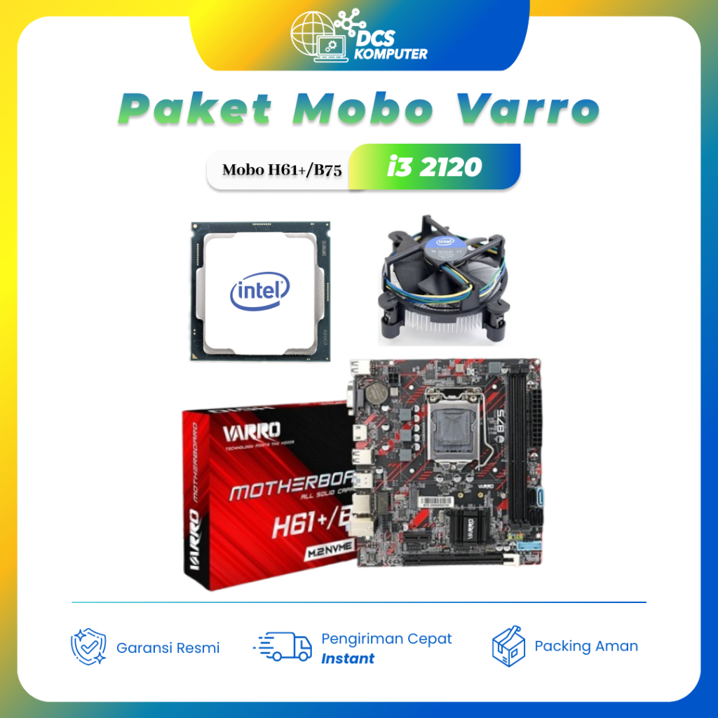Jual Paket Mobo Motherboard Varro H61 Intel I3 2120 + Fan Processor Support Nvme | Shopee Indonesia