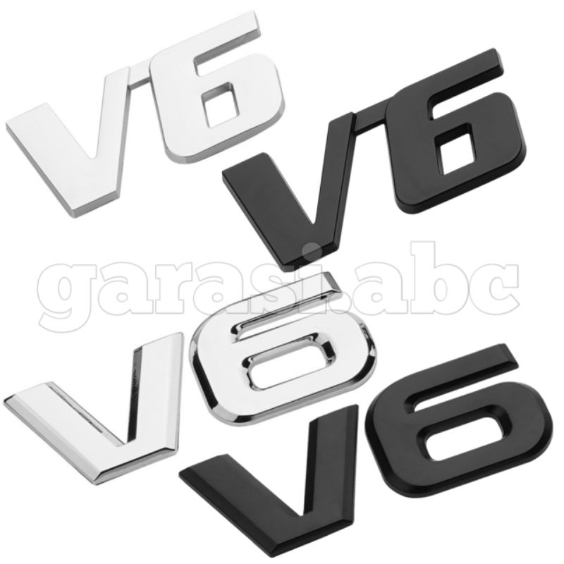 Jual Stiker Emblem Badge V6 Bahan Besi Timbul 3D Sticker Tulisan ...