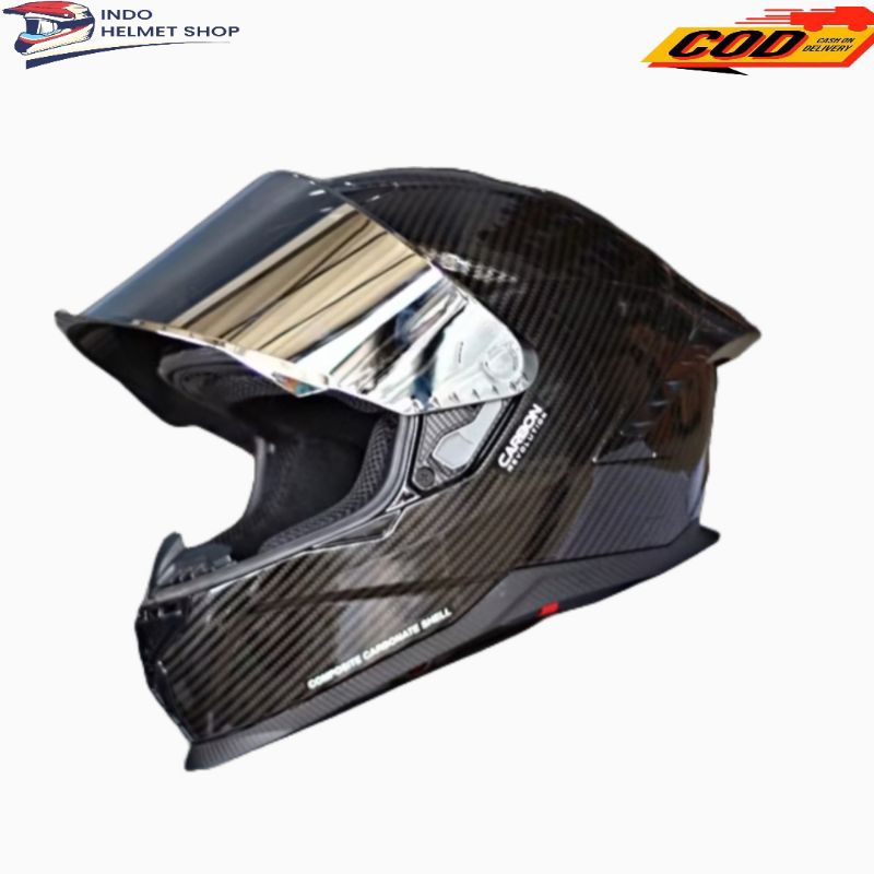 Jual Full face carbon|| Helm js armor carbon terbaru Reall SNI | Shopee ...