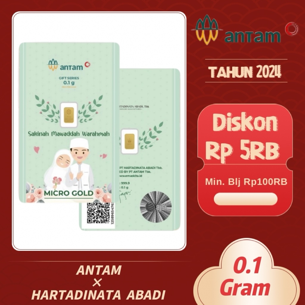 Jual Micro Gold 0.1 Gram Premium Emas Logam Mulia（LM）Hartadinata x ...