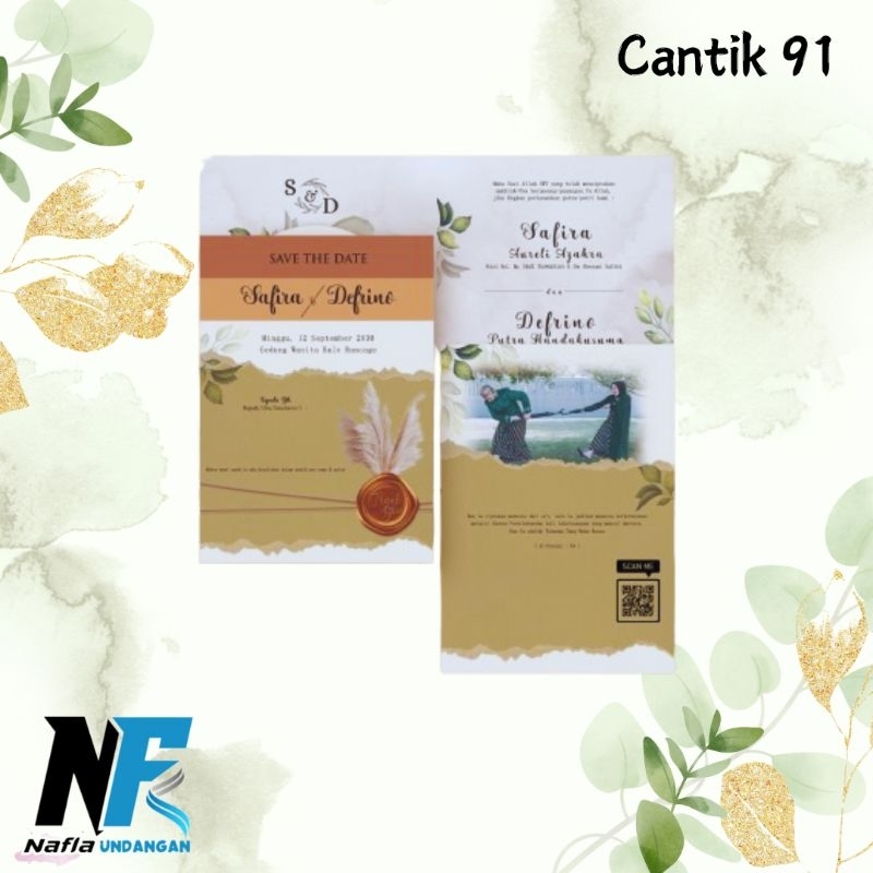 Jual Blangko Undangan atau Kertas Undangan Pernikahan CANTIK 91 Harga Termurah Gratis File ...