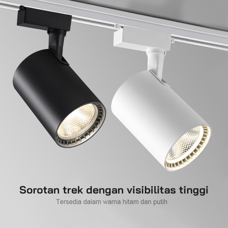 Jual LED LAMPU RELL TRACK LED SOROT LAMPU TRACKLIGHT REL SPOTLIGHT 10W/ 20W/30W COB 3000K WARM ...